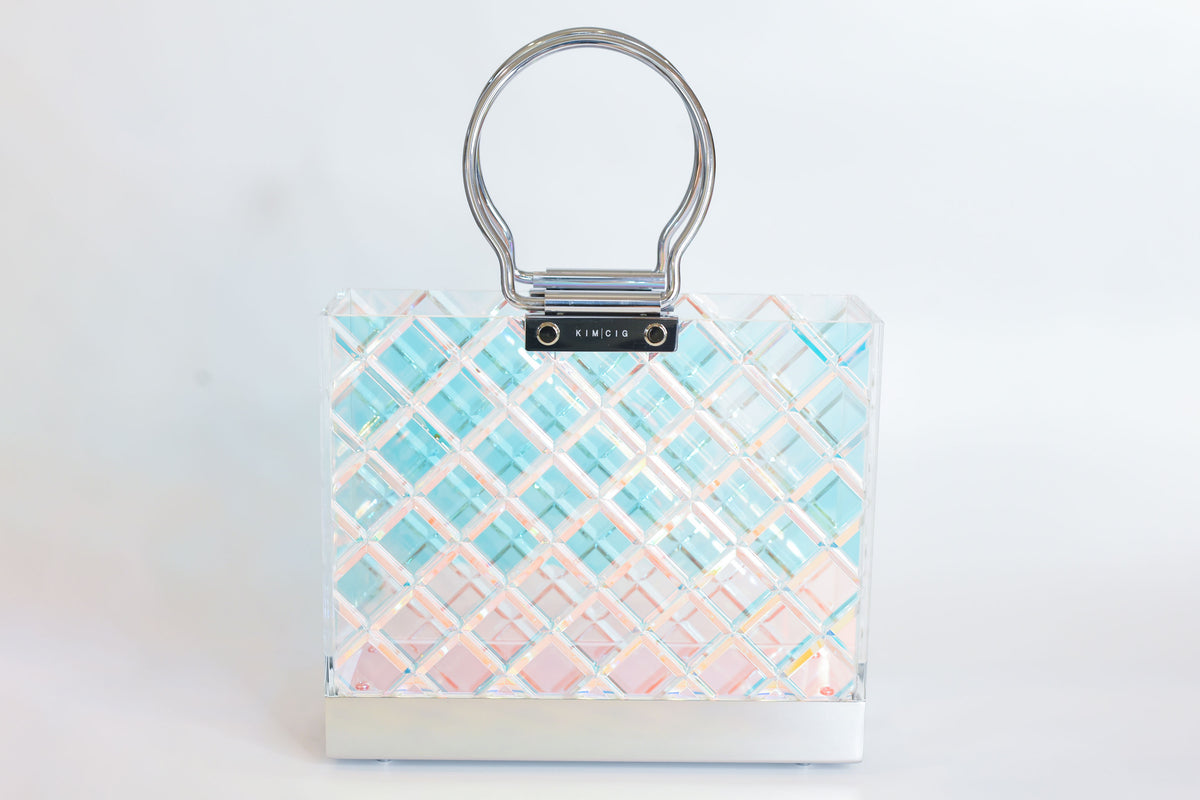 DIAMOND TOTE in Iridescent/Silver